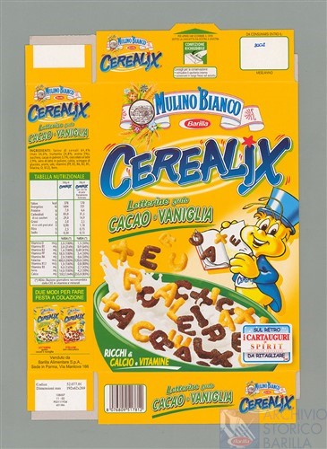 Serie di confezioni Cerealix Letterine con Cacao e Vaniglia MB ...
