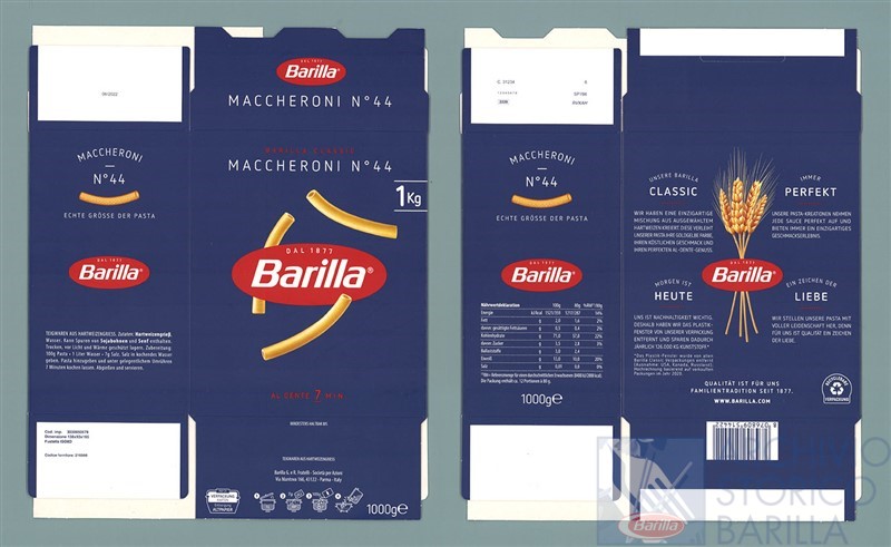 Series of Packages Semolina Pasta Barilla (Germany) 2022 - Archivio ...