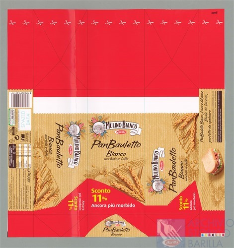 Serie di confezioni Pan Bauletto Bianco MB - Archivio Storico Barilla